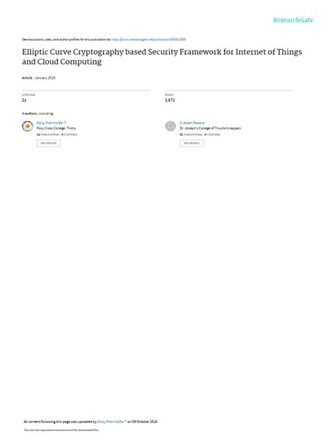 Elliptic Curve Cryptography Based Security Framewo Pdf Internet Of