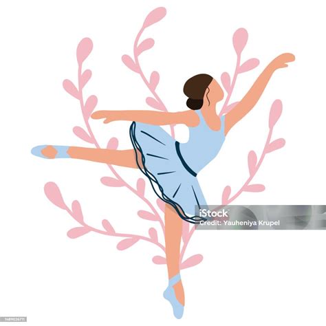 파란색 투투 드레스를 입은 우아한 발레리나가 뾰족한 신발을 신고 춤을 추고 있다 고립된 배경에 있는 여성의 아름다운 클래식 극장