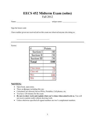 Eecs 452 Midterm Exam Solns