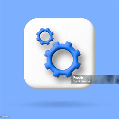 톱니 바퀴 기어 설정 기호 3d 벡터 만화 일러스트레이션 인터넷 아이콘이있는 음성 거품 개발에 대한 스톡 벡터 아트 및 기타 이미지 Istock