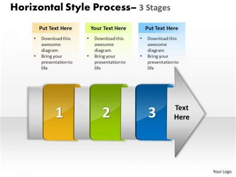 Ppt Template Horizontal Steps Working With Slide Numbers Demonstration Design