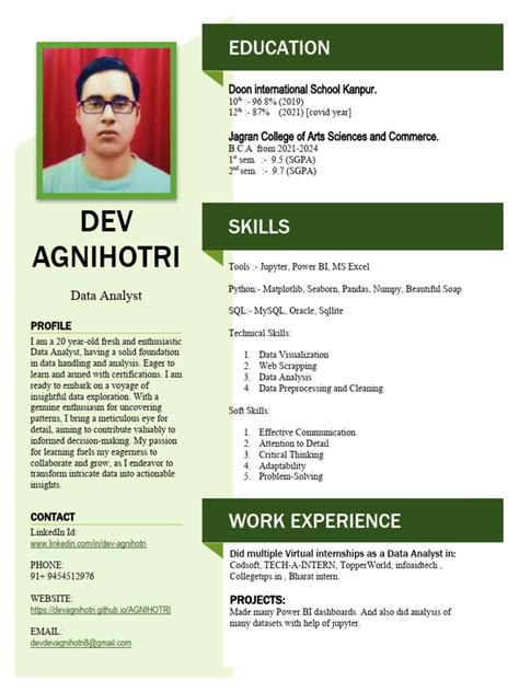 Resume Dev Pdf Data Analysis Computing
