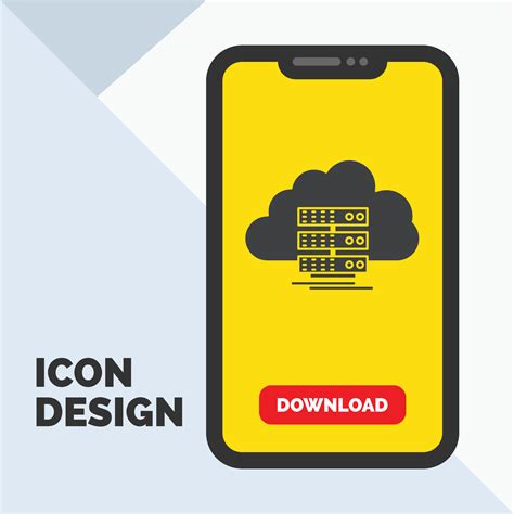Cloud Storage Computing Data Flow Glyph Icon In Mobile For Download