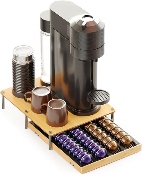 Spaceaid Bamboo Coffee Pod Holder Drawer Storage Compatible