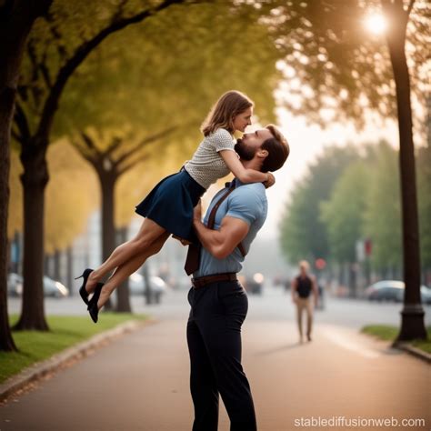 Tall Woman Lifting Man Stable Diffusion Online