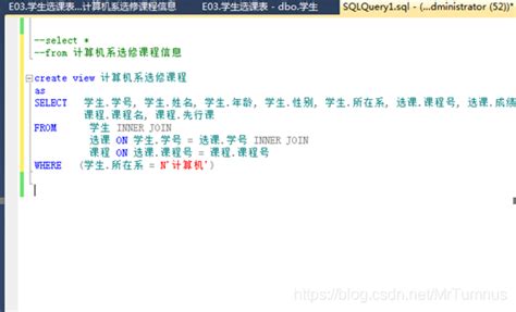 数据库原理与应用实验6 数据库的视图定义与应用 将学生学号总成绩平均成绩定义为一个视图 Csdn博客
