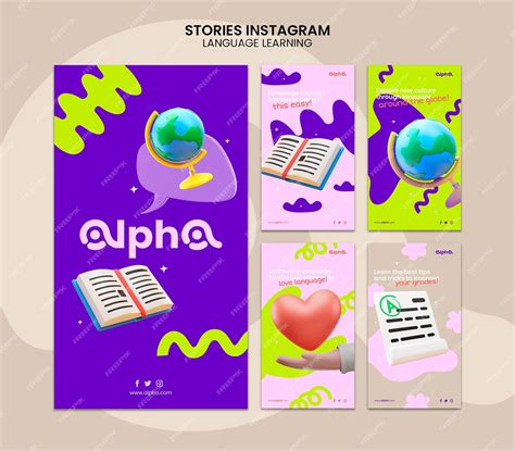 Free Psd Language Learning Template Design