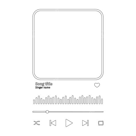 Trendy Audio Player Template With Album Frame And Buttons Vector