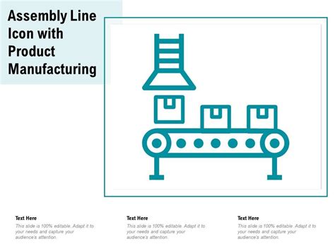 assembly line icon with product manufacturing presentation graphics