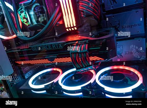 Milan Italy April Close Up Of A High End Gaming Computer With An Nvidia GeForce RTX