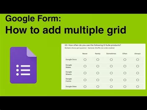Multiple choice grid in google form | How to create multiple choice grid in Google Form |Google ...