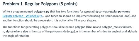 Solved Problem Regular Polygons Points Write A Chegg