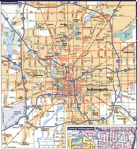 Detailed Maps Cities In Evansville Ft Wayne Indianapolis South Bend