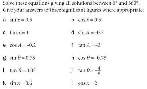 C2 Solving Trigonometric Equations Maths Teaching Worksheets Library