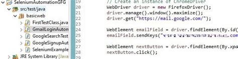 Gmail Login Using Java Selenium Geeksforgeeks