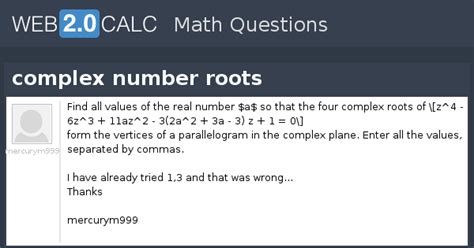 View Question Complex Number Roots