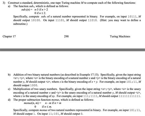 3 Construct A Standard Deterministic One Tape Turing Machine M To