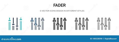 Fader Icon In Filled Thin Line Outline And Stroke Style Vector Fader Icon In Filled Thin Line Outline And Stroke Style Vector
