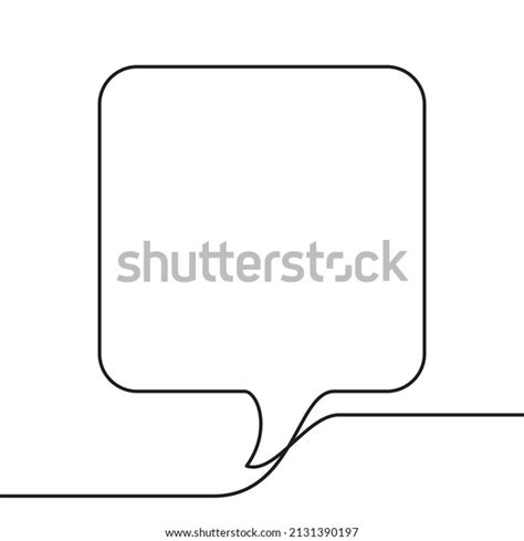 사각형 음성 버블의 연속 선 그리기 스톡 일러스트 2131390197 Shutterstock