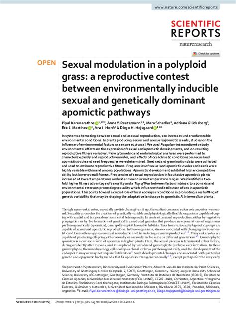 Pdf Sexual Modulation In A Polyploid Grass A Reproductive Contest