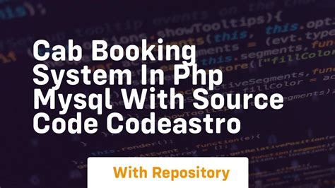 Cab booking system in php mysql with source code codeastro - YouTube