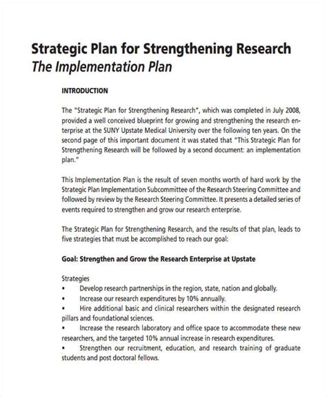 Research Plan Templates 8 Free Word Pdf Format Download