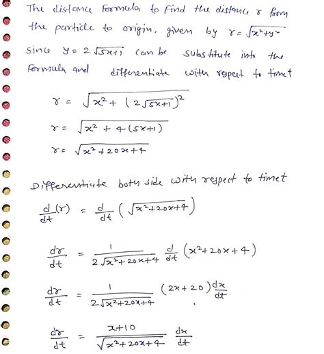 answered a particle is moving along the curve y 2sqrt 5x 1 as the