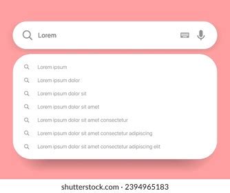 Search Bar Suggestions Ui Ux Design Stock Vector Royalty Free Shutterstock
