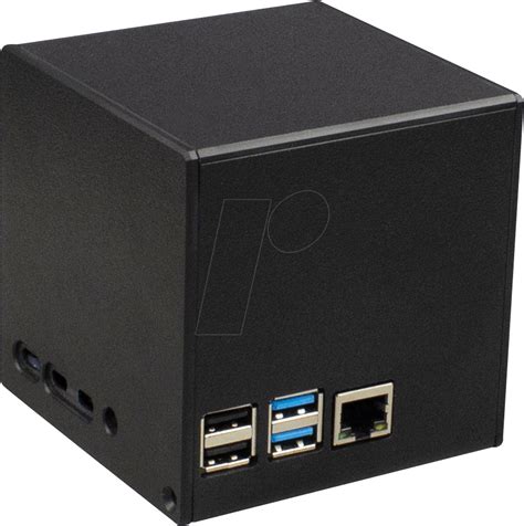 rpi case4 cb bk gehäuse für raspberry pi 4 cube schwarz bei reichelt