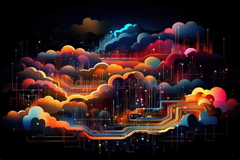 Cloud Computing Enables Seamless Transfer Of Large Data Volumes Over The Internet Stock