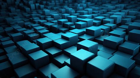 Blue Cubes On A Blue Background 3d Illustration Of Rows Of Blue
