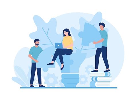 Premium Vector Business People Find Solutions To Solve Teamwork Problems Concept Flat Illustration