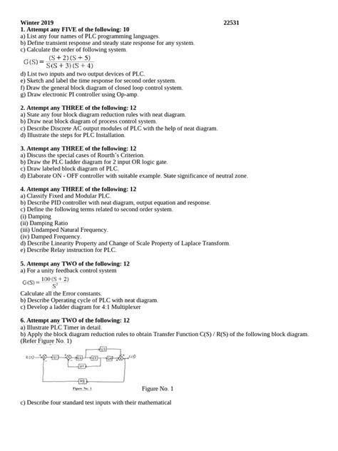 Csp Imp Question Pdf Programmable Logic Controller Control Theory