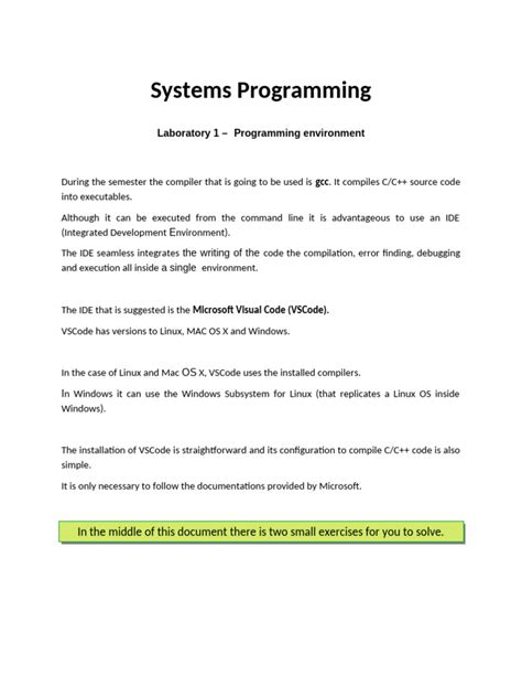 Lab 1 A Programming Environment Pdf Integrated Development Environment Computer Science