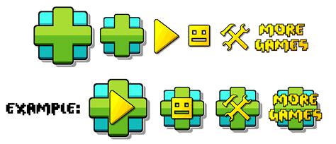 Buttons Main Menu Geometry Dash Customs Custom Edited The Spriters Resource