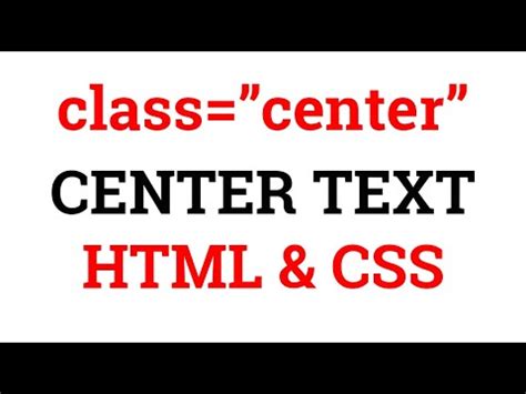 How to Align Text Center in html 5 - YouTube