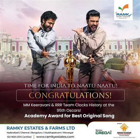Ramky Estates And Farms Ltd On Linkedin Rrr Oscars Oscars2023