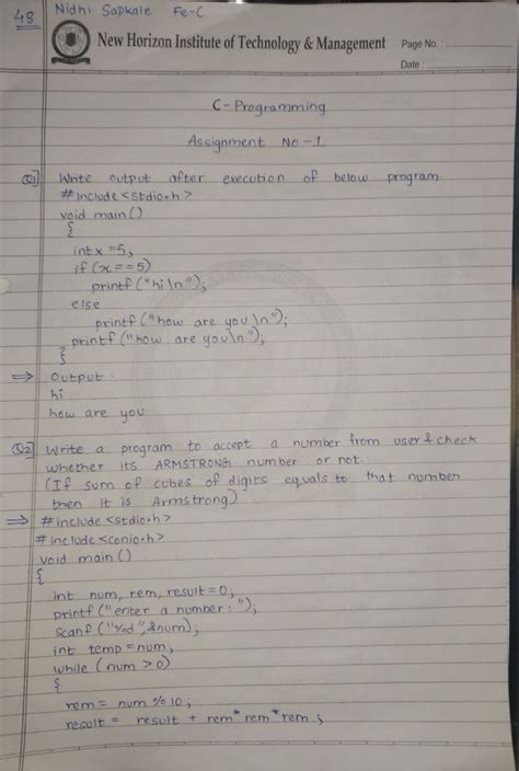 Cp Assignment 1 It Is Cp Assignment 48 Nidhi Sapkale New Horizon