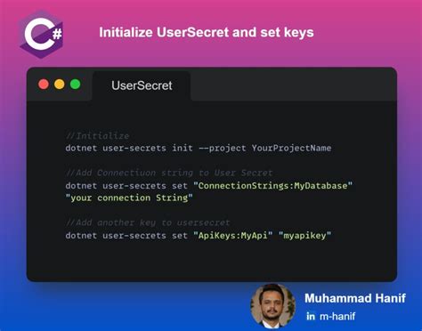 muhammad hanif on linkedin csharp usersecret appsettings dotnet