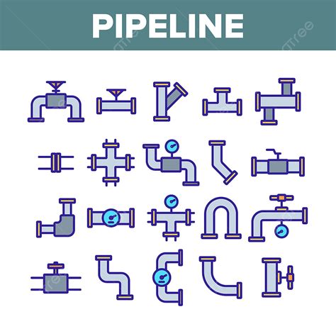 Pipeline Collection Elements Icons Set Vector Collection Icons Pipeline Icons Pipeline Png