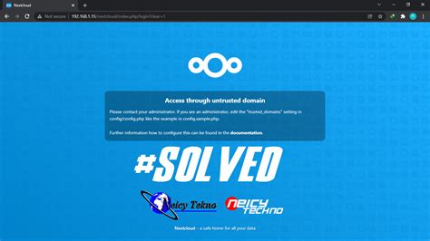 Mengatasi Error Access Through Untrusted Domain Nextcloud Neicy Techno