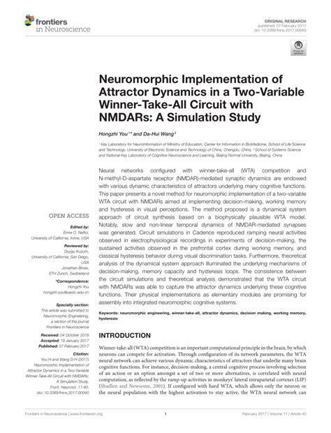 pdf neuromorphic implementation of attractor dynamics in a two