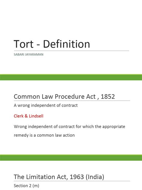 Tort Definition Pdf