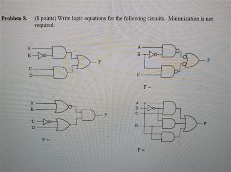 solved problem s 8 points write logic equations for the