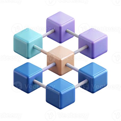 Gorgeous Standout Isometric Cubes Connected Clean Lines Flat Color Scalable Minimal Design