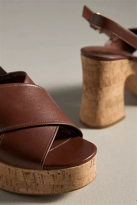 By Anthropologie Cross Strap Woven Platform Sandals Anthropologie