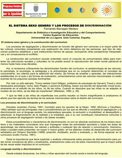 EL SISTEMA SEXO GENERO Y LOS PROCESOS DE EL SISTEMA