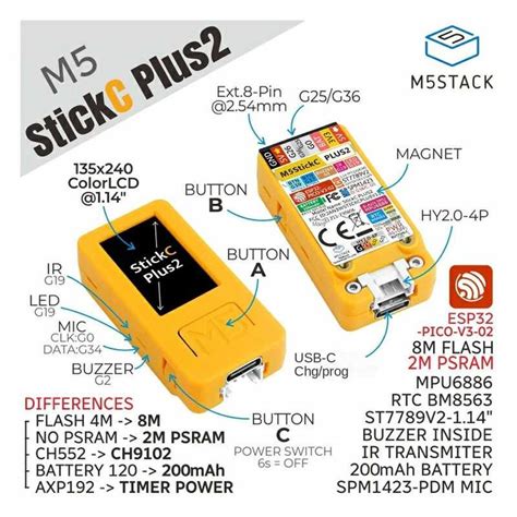M5stickc Plus2 M5stack Esp32 Pico Mini Development Kit Ir At Wifi 114