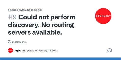 could not perform discovery no routing servers available · issue 9