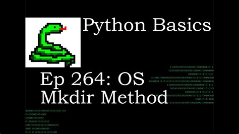 python basics os mkdir method youtube
